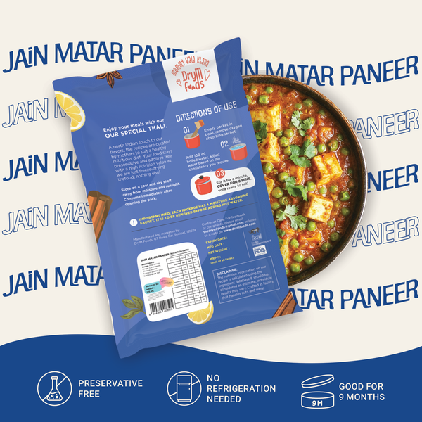 Instant Matar Paneer Jain Satvik Friendly – DryM Foods